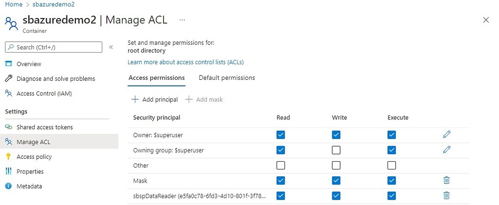 Azure ACL are not applied when using service principal authentication ...