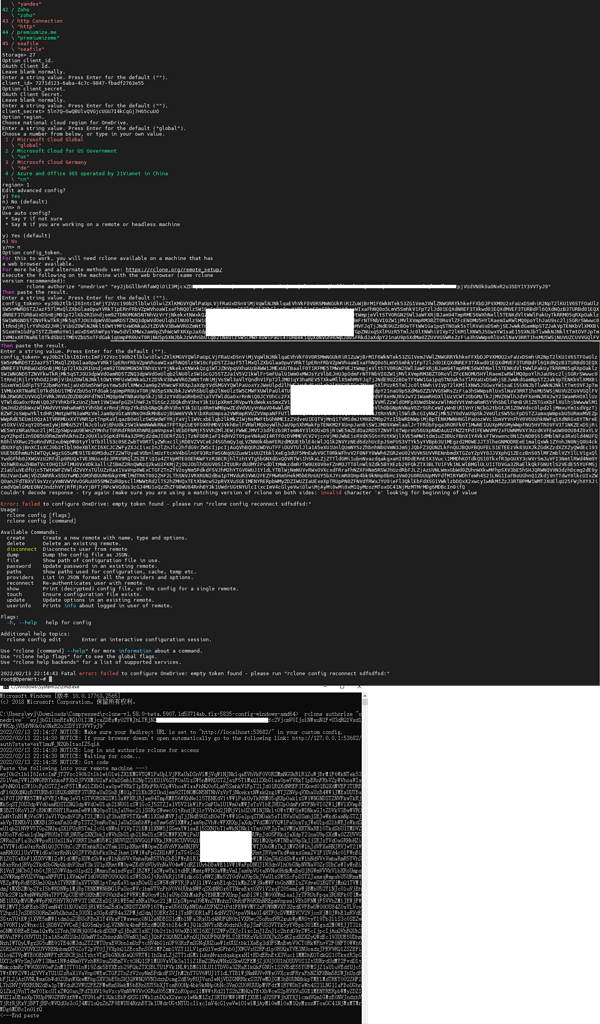Couldn't decode response - try again (make sure you are using a matching version of rclone on ...