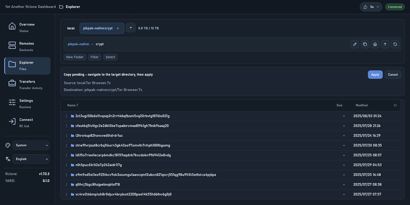 A New Rclone Web GUI Built for the Latest RC API - Related - rclone forum